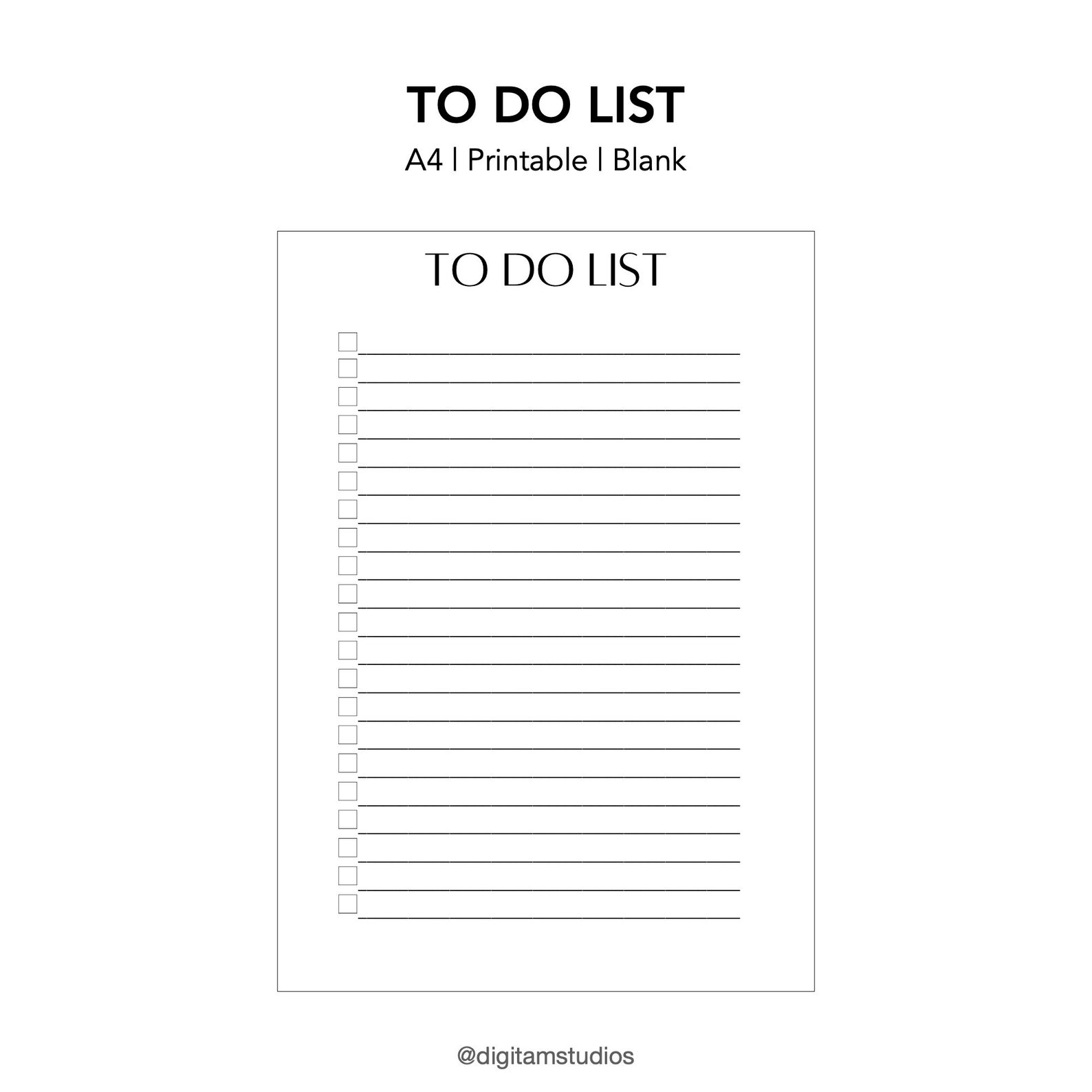 To Do List | A4 | Printable | Instant Download | PDF | Digital Planner ...