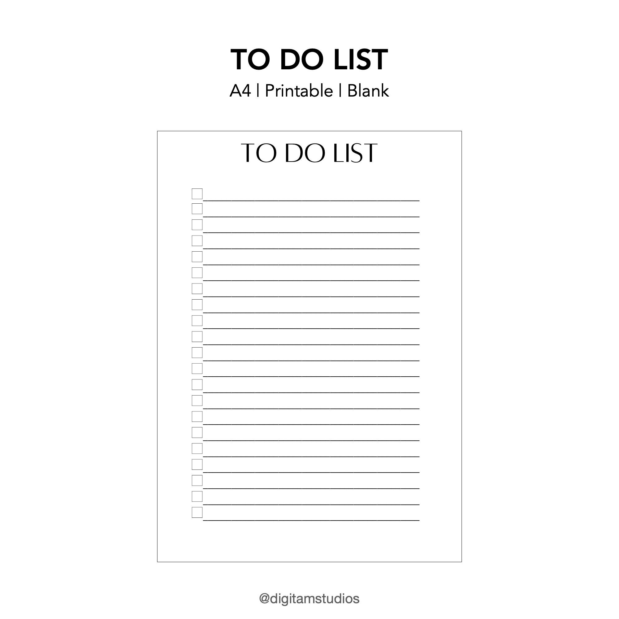 To Do List A4 Printable Instant Download PDF Digital Planner Rainbow - Etsy