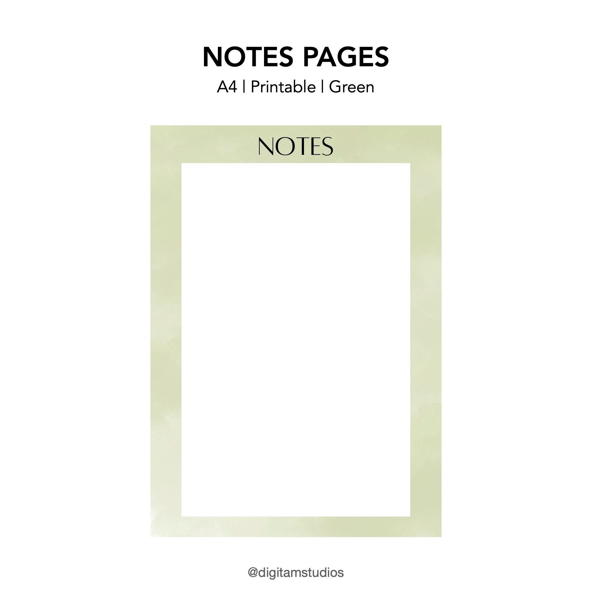 Notes Pages A4 Printable Instant Download PDF Digital Planner Rainbow ...