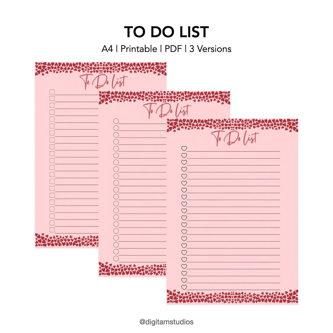 Valentine's Day to Do List | A4 | Printable | Instant Download | PDF ...