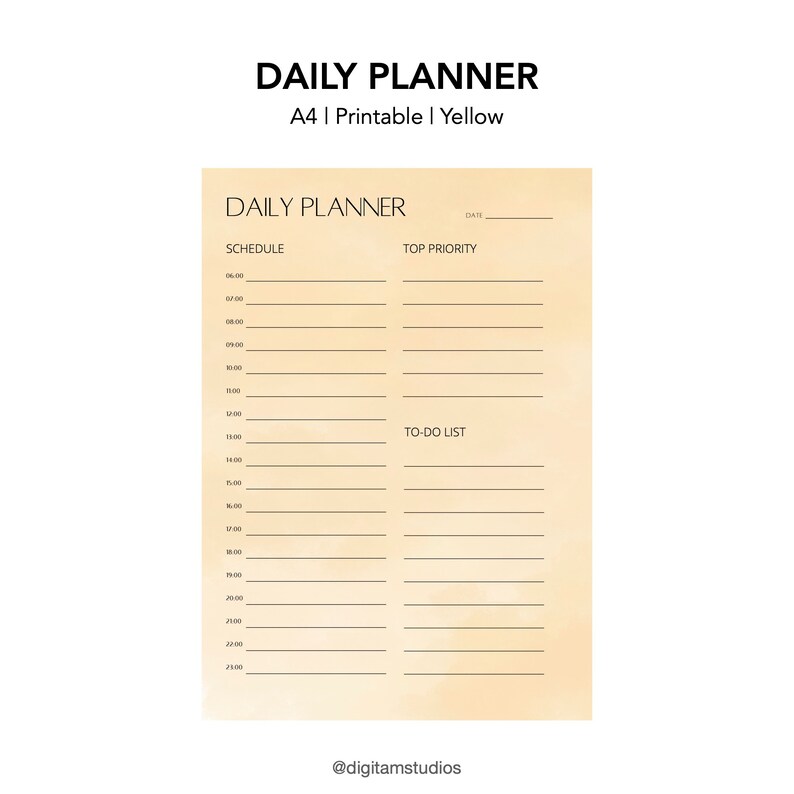 Daily Planner | A4 | Printable | Instant Download | PDF | Digital ...