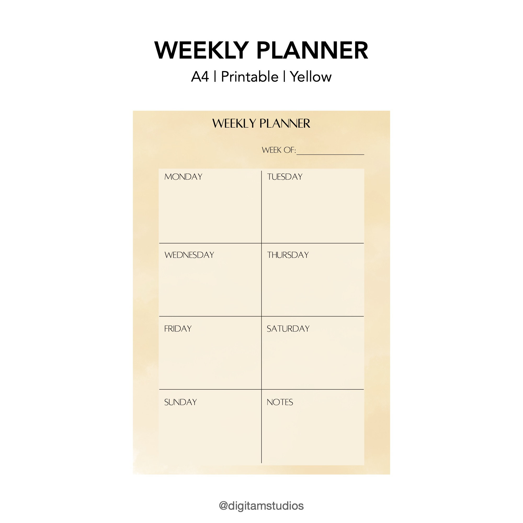 Printable A4 Weekly Planner PDF – Rainbow Design | Instant Download - Etsy