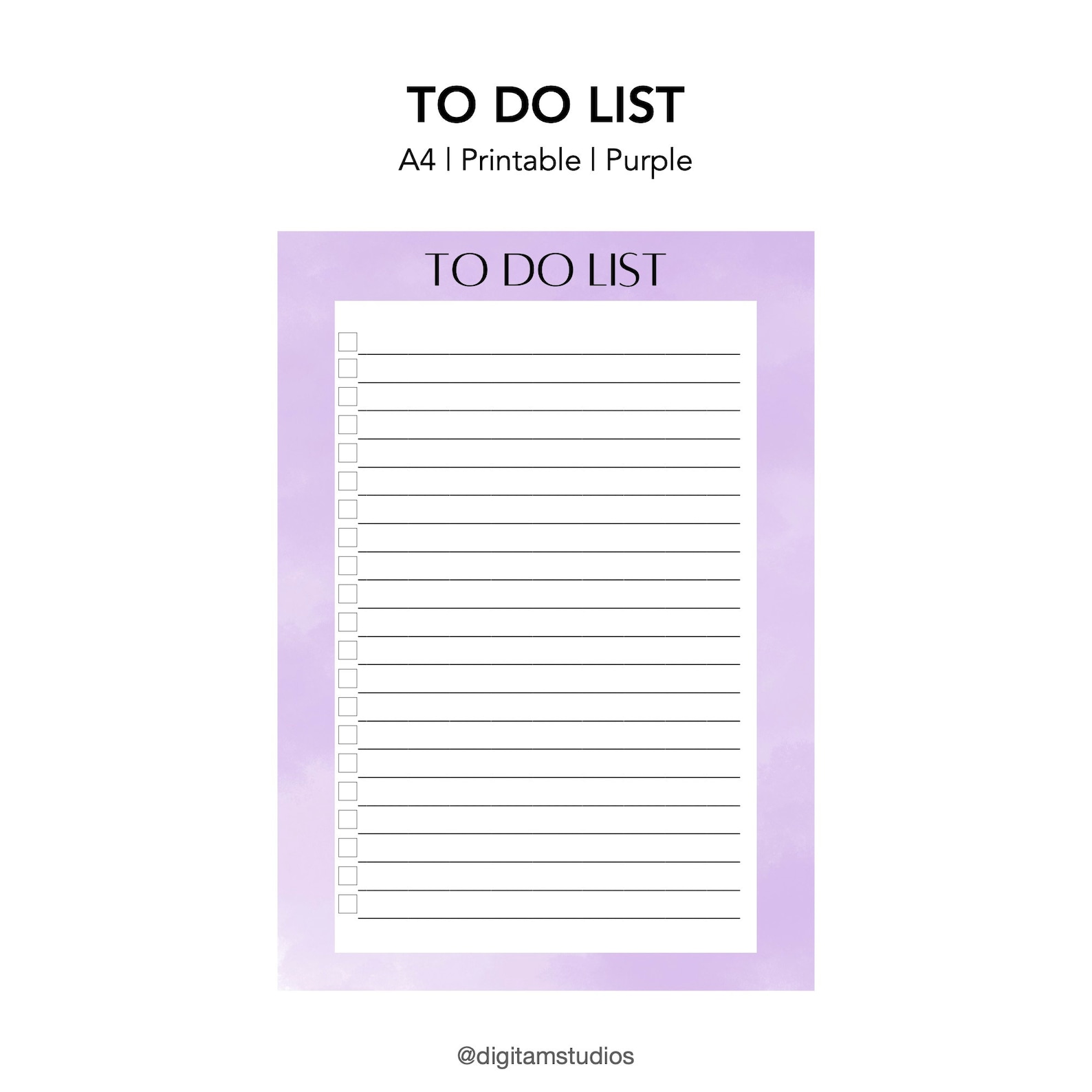 To Do List | A4 | Printable | Instant Download | PDF | Digital Planner ...