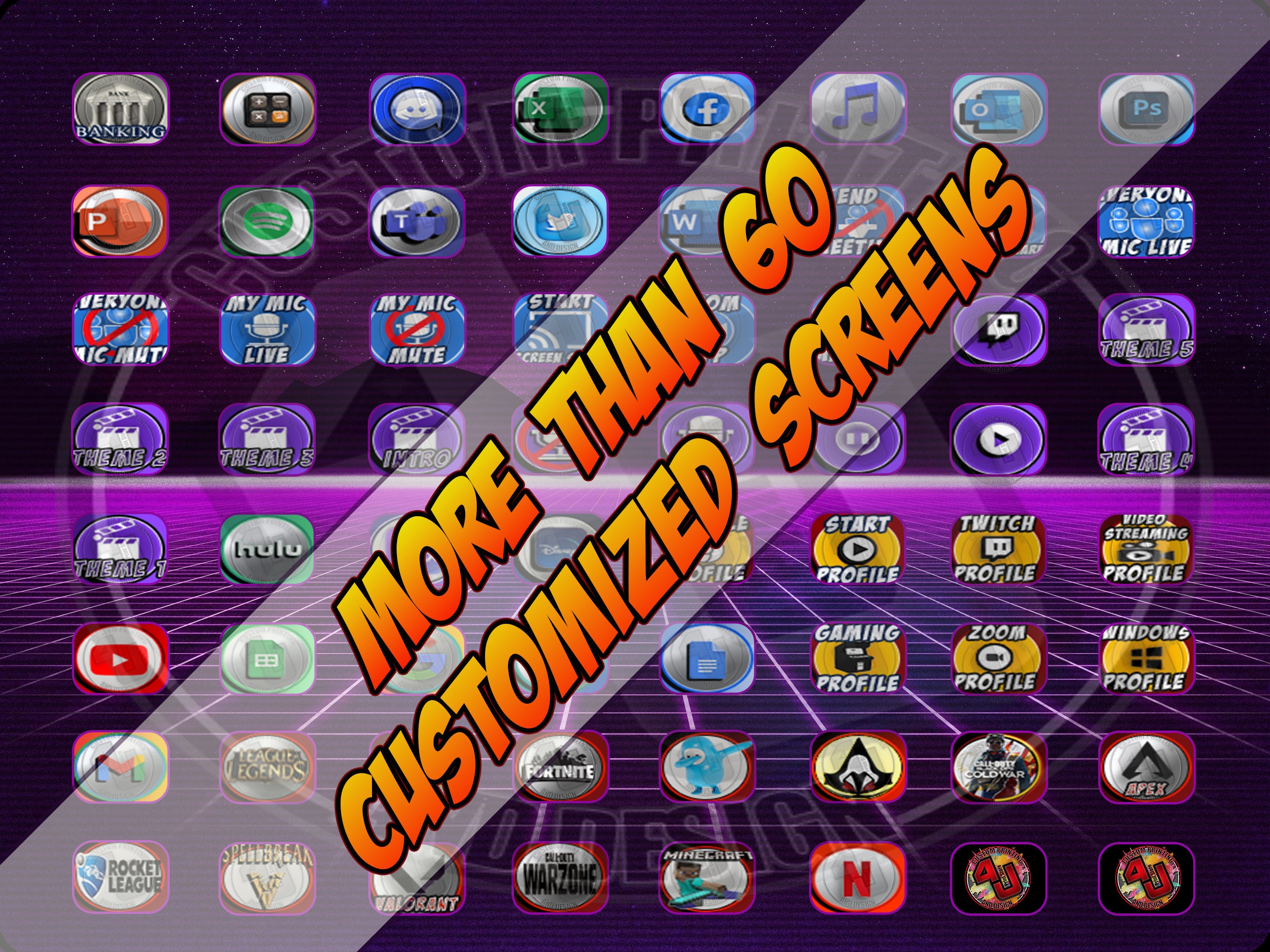 Stream Deck Theme: Icons/screens for Twitch/adobe/games/google/menus ...