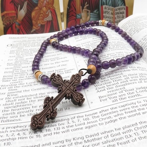 Orthodox Prayer Rope, Komboskini, Chotki, Rosary, Amethyst Gemstone ...