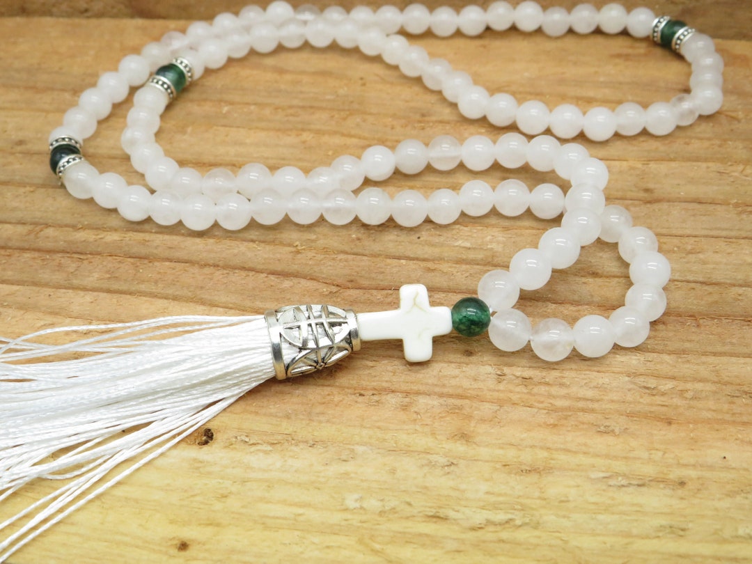 Orthodox Prayer Rope, Chotki, Komboskini, Rosary, White Jade, Green ...