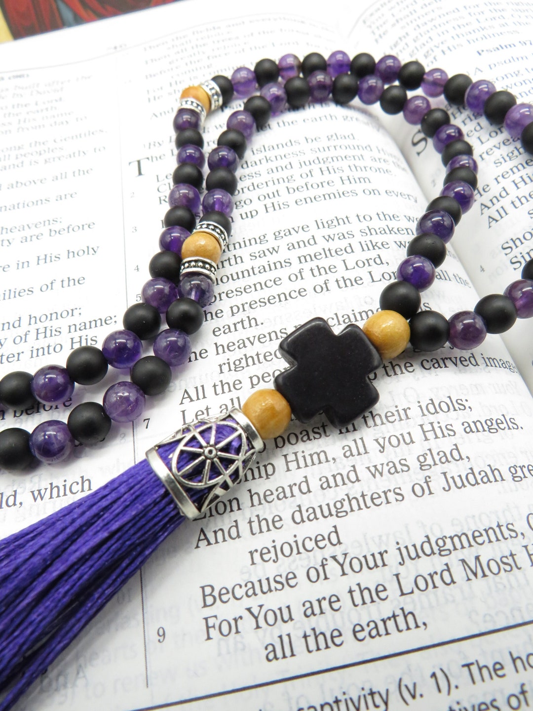 Orthodox Prayer Rope, Chotki, Komboskini, Rosary 100 Onyx and Amethyst ...
