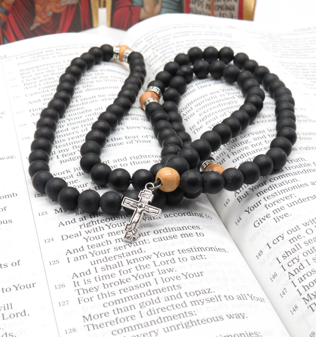 Orthodox Prayer Rope, Chotki, Komboskini, Rosary, Oynx 8mm Gemstone ...