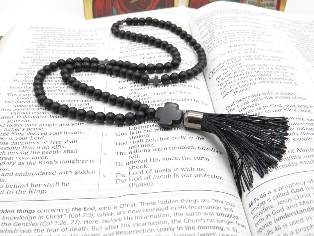 Orthodox Prayer Rope, Chotki, Komboskini, Rosary 100 Onyx Gemstone ...