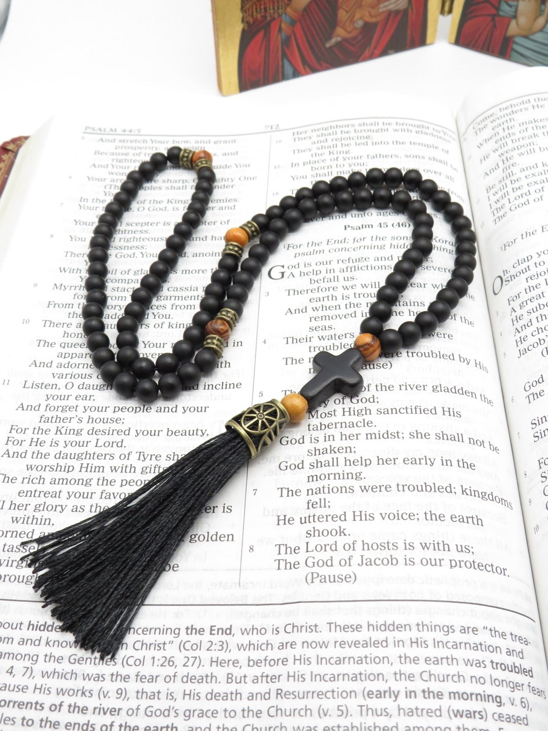 Orthodox Prayer Rope, Chotki, Komboskini, Rosary 100 Onyx Gemstone ...