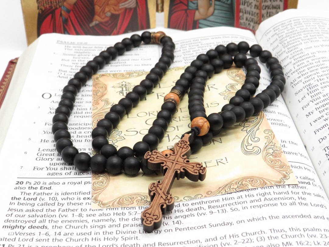 Orthodox Prayer Rope, Chotki, Komboskini, Rosary, Onyx Gemstone, Large ...