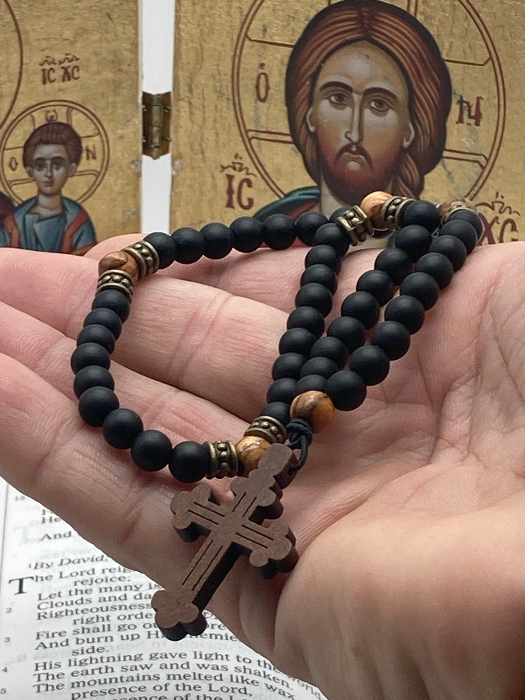 Orthodox Prayer Rope, Chotki, Komboskini, Rosary 100 Oynx Gemstone ...