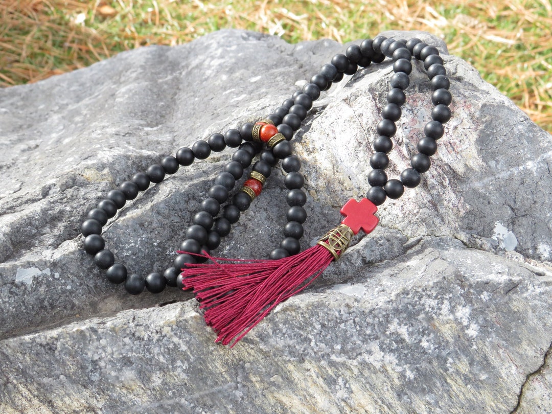 Orthodox Prayer Rope, Chotki, Komboskini, Rosary, 100 Onyx Stone Beads ...