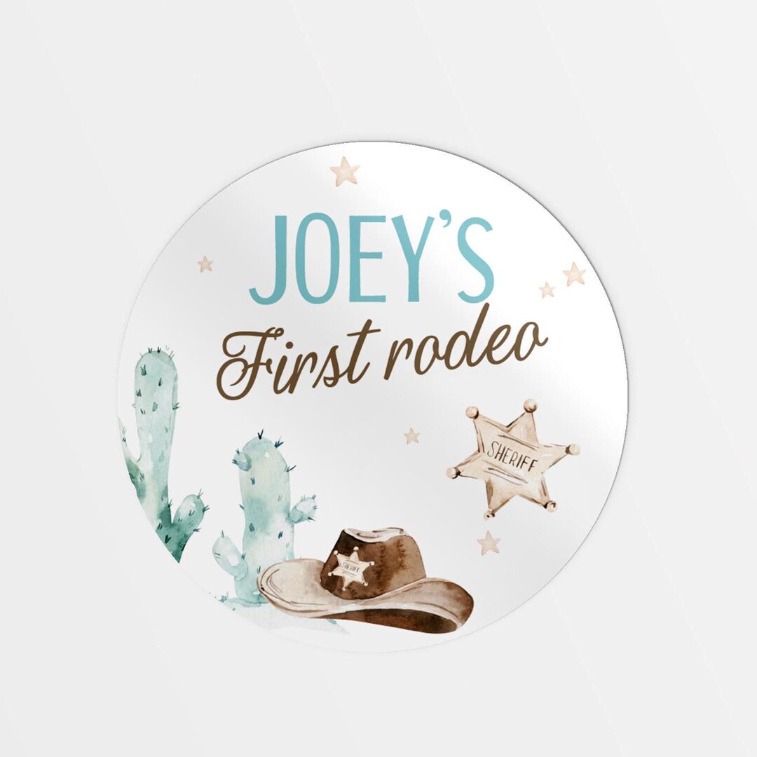 Personalized First Rodeo Stickers: Wild West Party Favors - Etsy