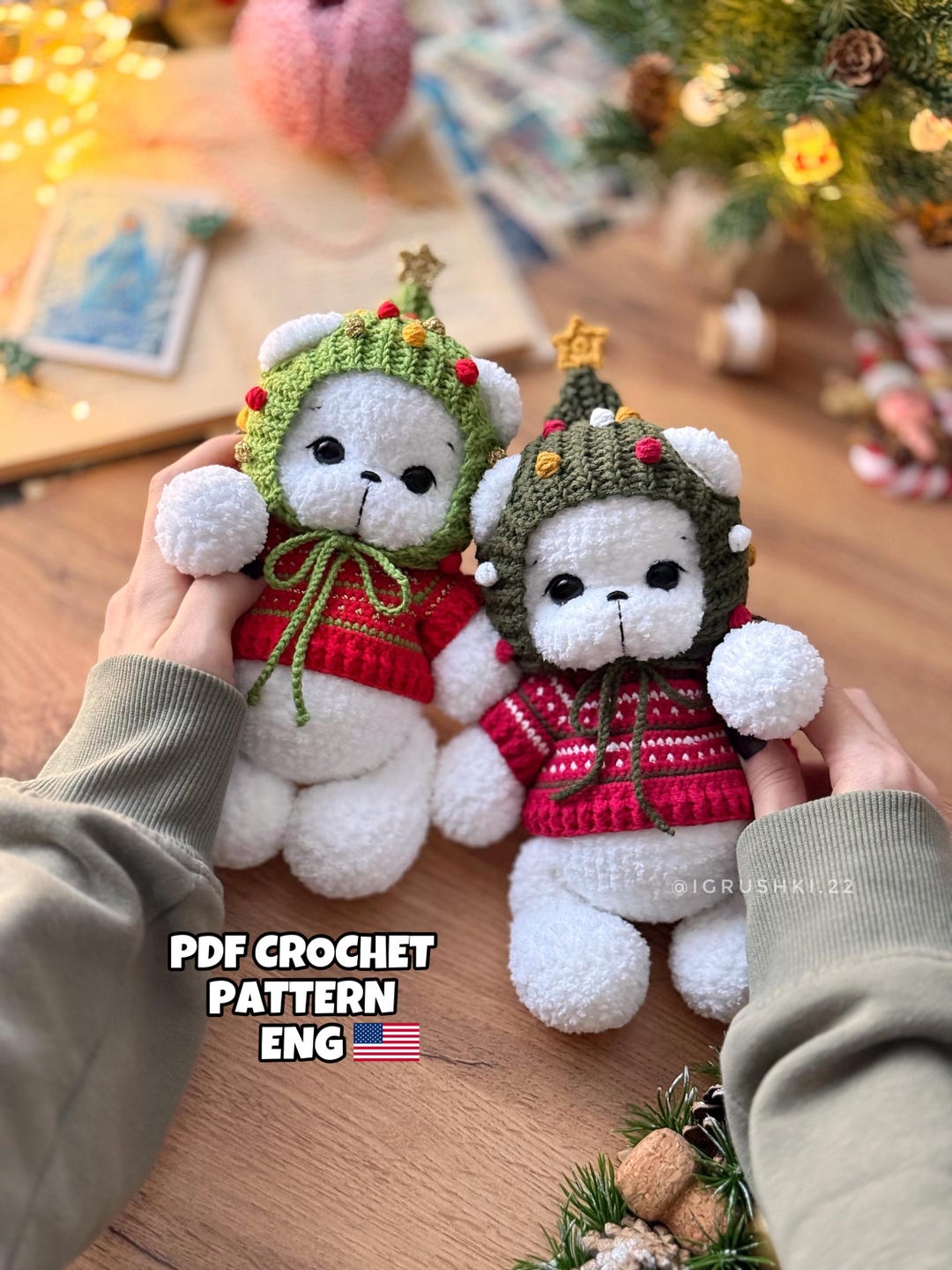 Crochet Bear Pattern PDF in Eng, Amigurumi Bear, Crochet Animals ...