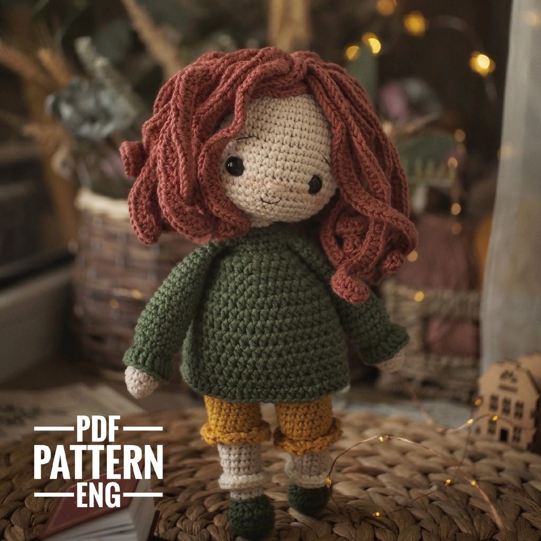 Crochet Doll PATTERN Amigurumi Human Girl Red Haired Curly - Etsy
