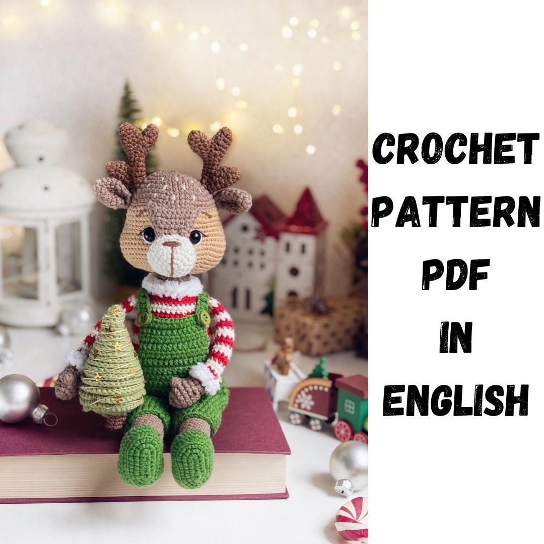 The Christmas Deer Crochet Pattern Amigurumi PDF in English Crochet the ...