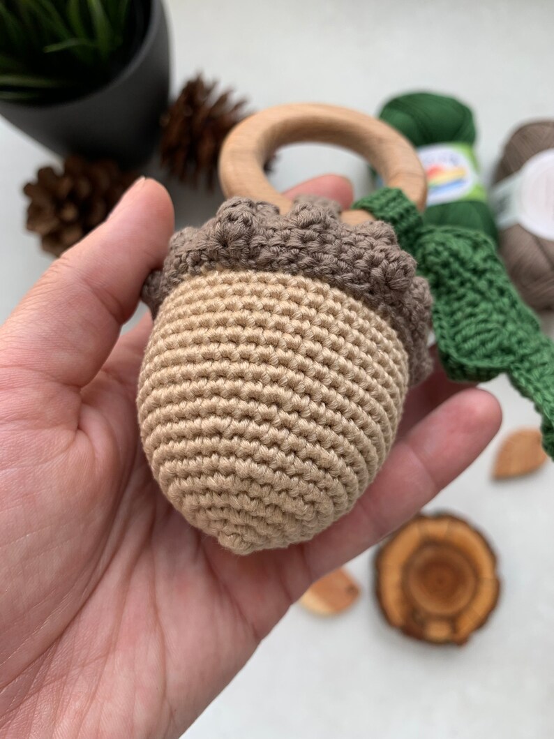 Acorn Crochet Rattle Baby Toy Pattern PDF - Etsy