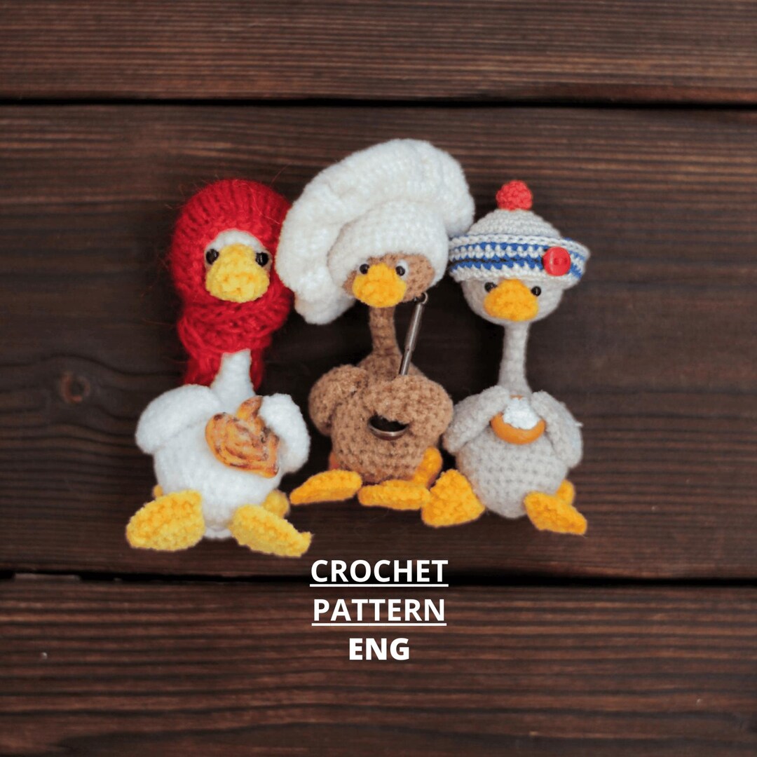 Crochet Gosling Pattern: Miniature Amigurumi Birds With Hats (PDF ENG ...