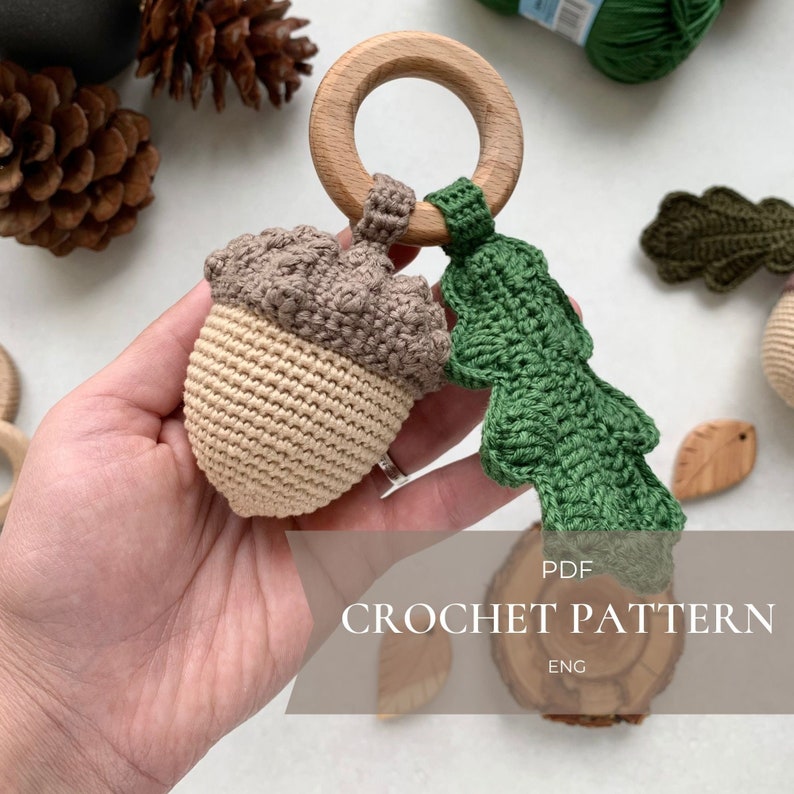Acorn Crochet Rattle Baby Toy Pattern PDF - Etsy