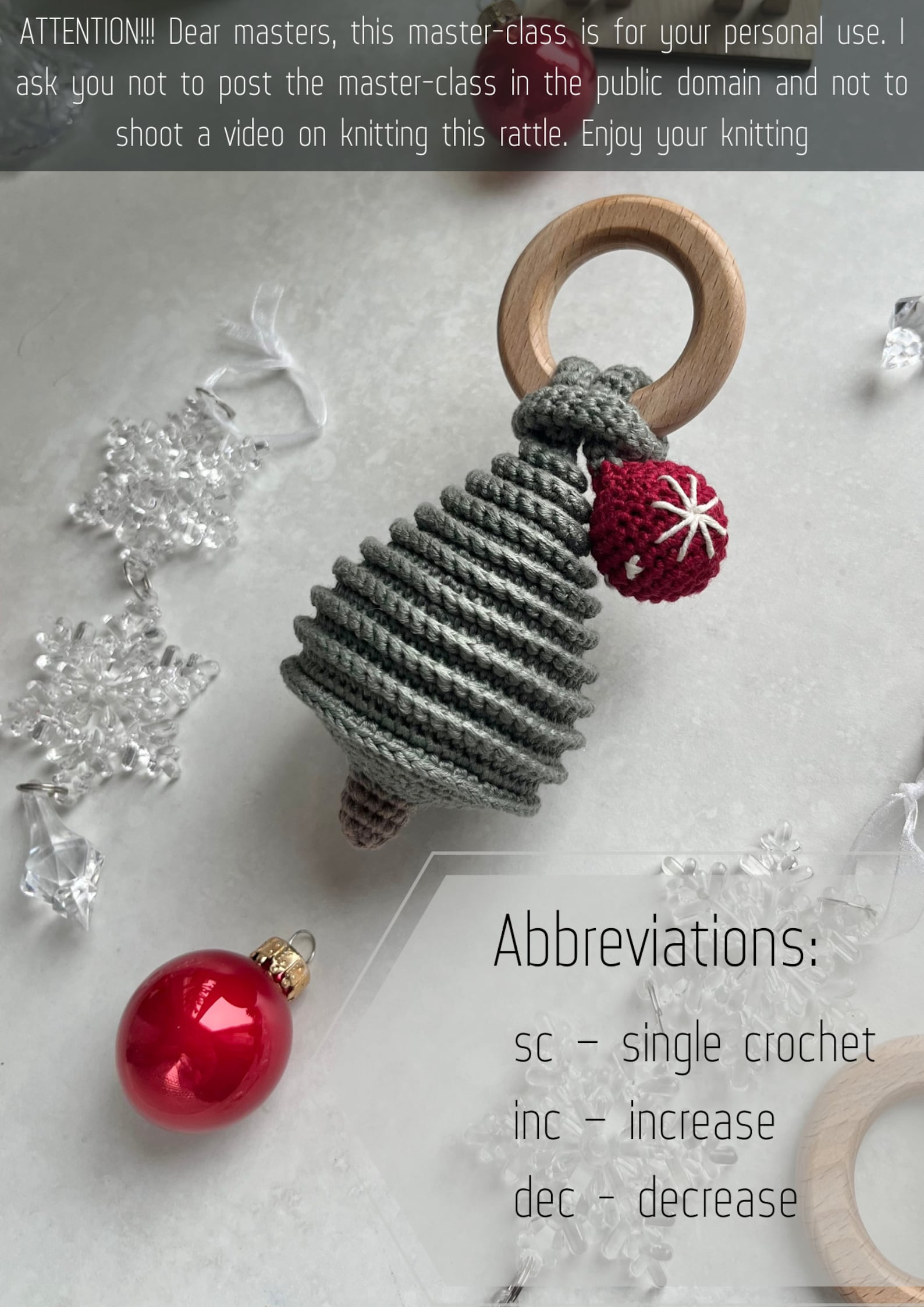 Christmas Tree Crochet Rattle Baby Toy Pattern PDF - Etsy