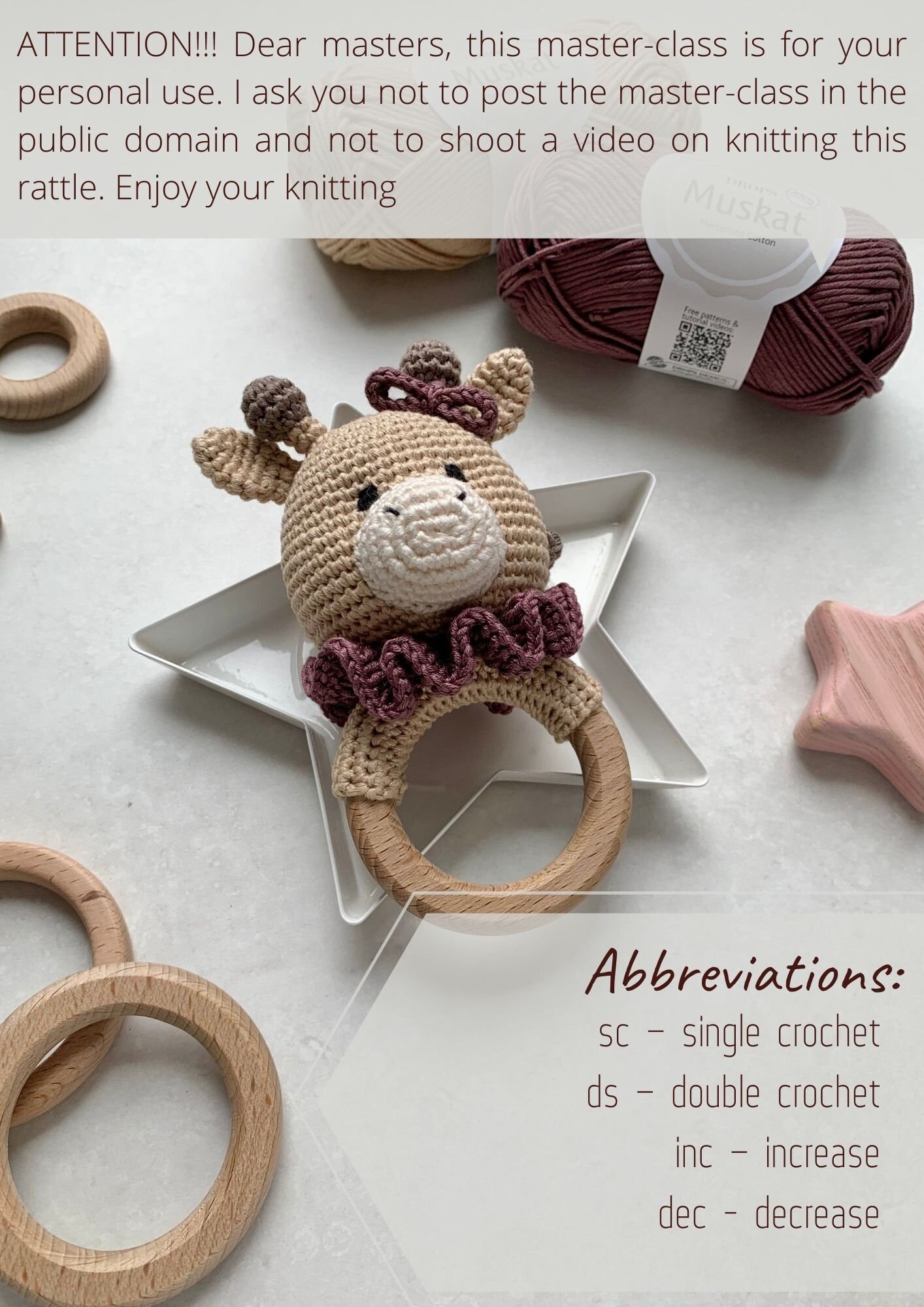 Giraffe Crochet Rattle Baby Toy Pattern PDF - Etsy