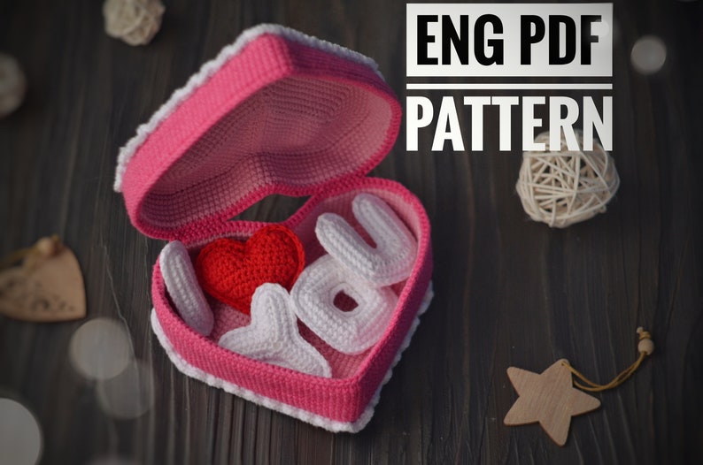 Heart Shaped Box Crochet Pattern Valentine's Day - Etsy