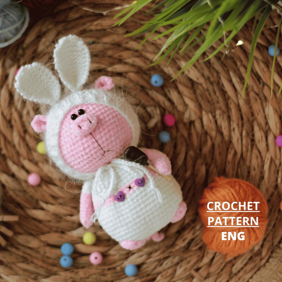Crochet Pig Pattern PDF ENG Crochet Pattern for Valentine's Day Cute ...