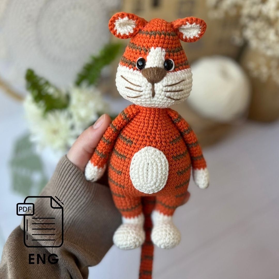 Crochet Amigurumi English Pattern Tiger PDF Tiger Cub Crochet Tiger Toy ...