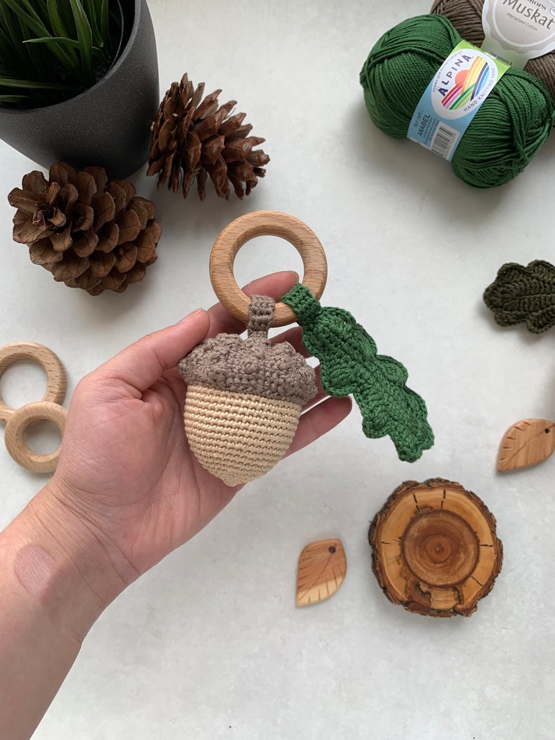 Acorn Crochet Rattle Baby Toy Pattern PDF - Etsy