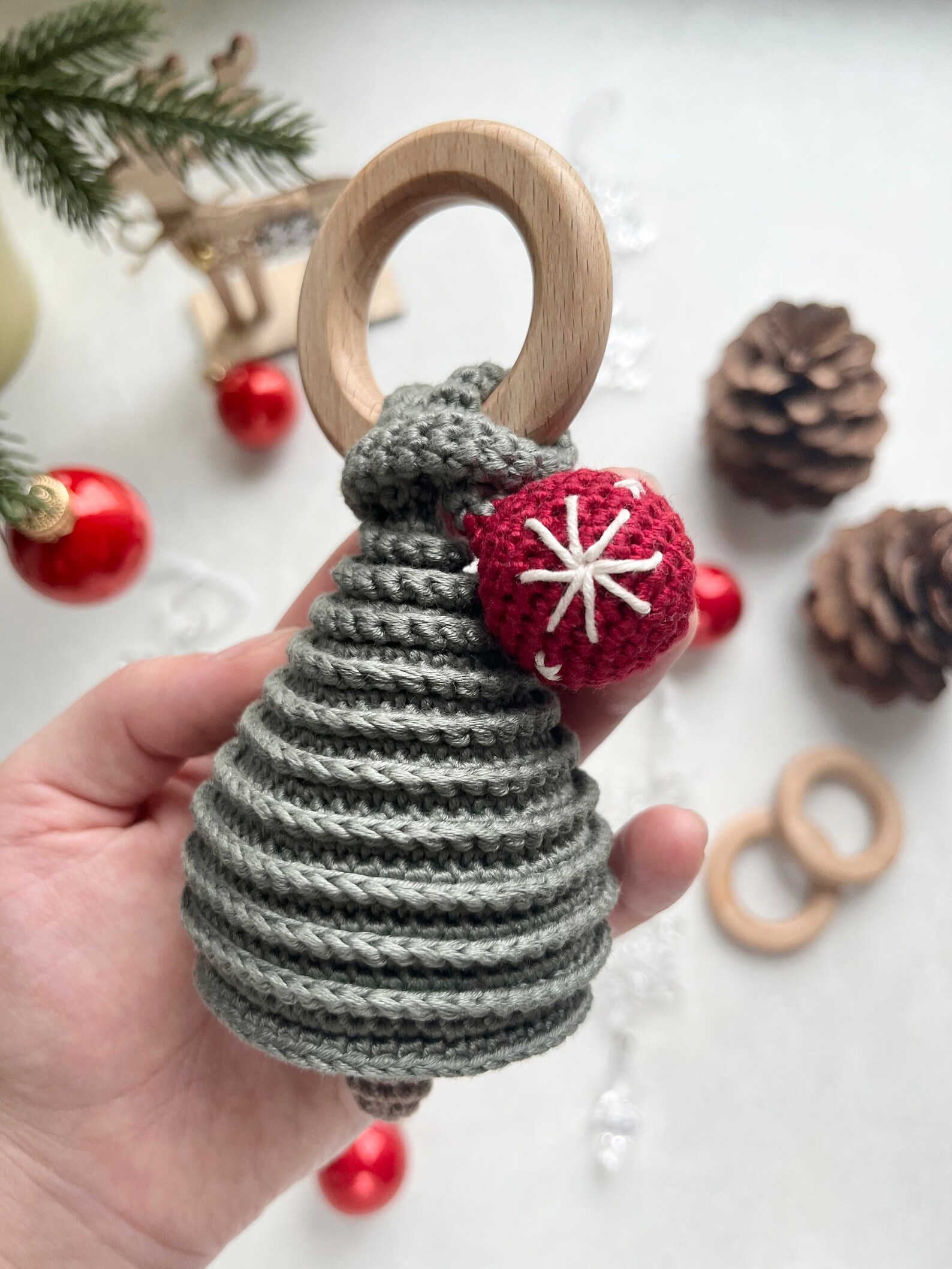 Christmas Tree Crochet Rattle Baby Toy Pattern PDF - Etsy