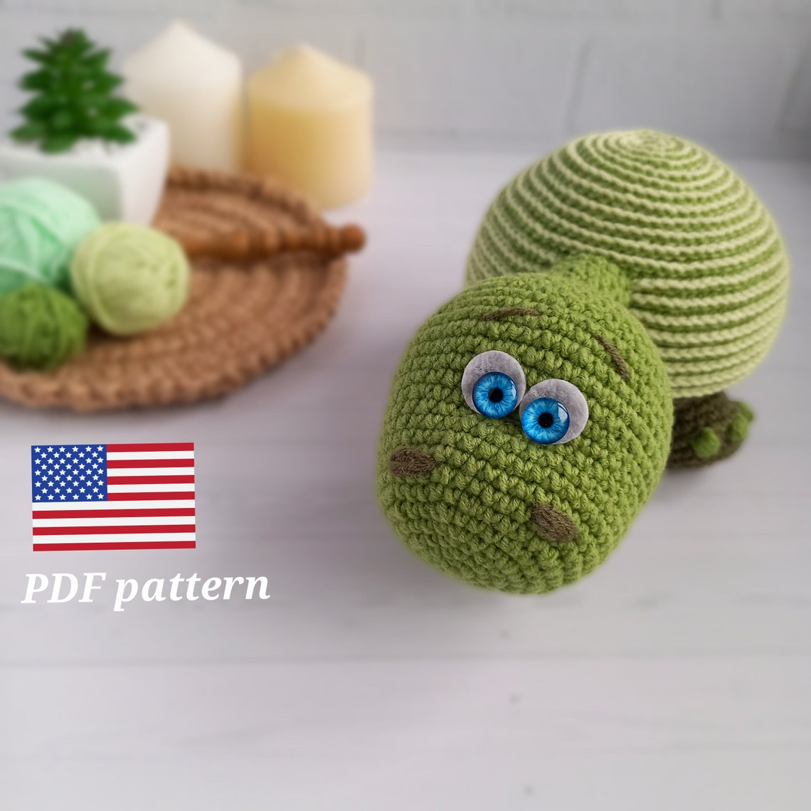 English Crochet Pattern Amigurumi Little Turtle - Etsy