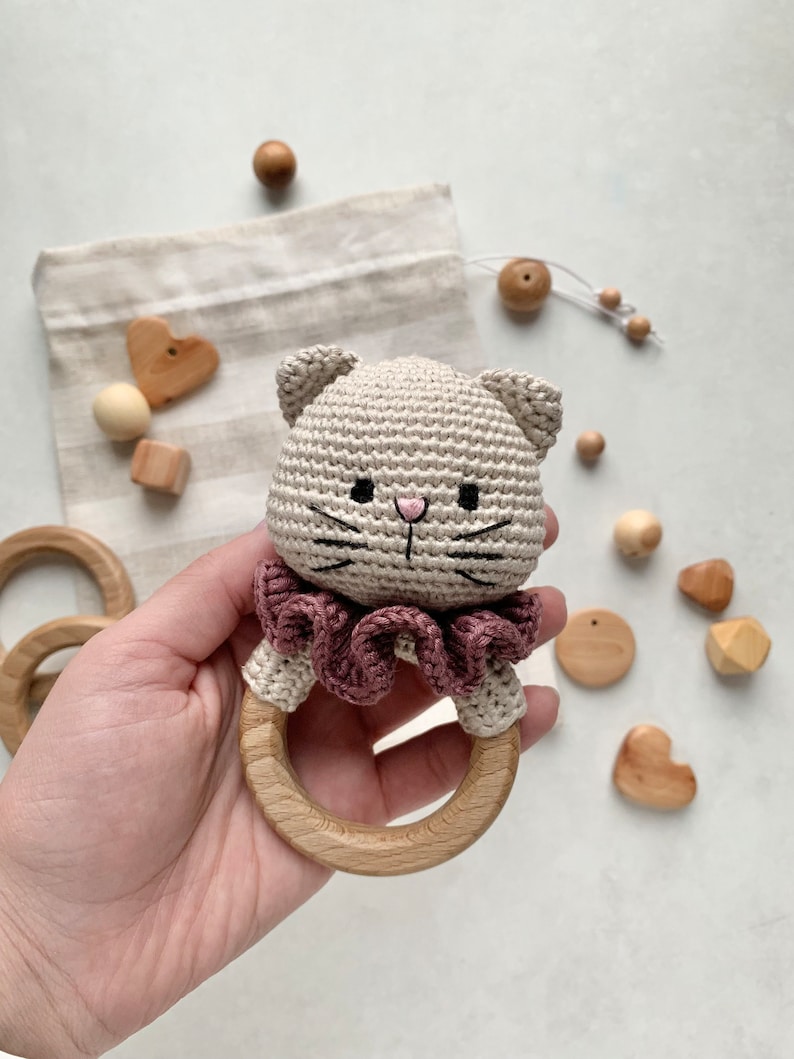 Cat Crochet Rattle Baby Toy Pattern PDF - Etsy
