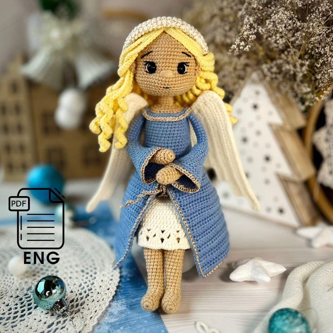 Crochet English Pattern Christmas Angel Doll PDF Amigurumi Doll Crochet ...