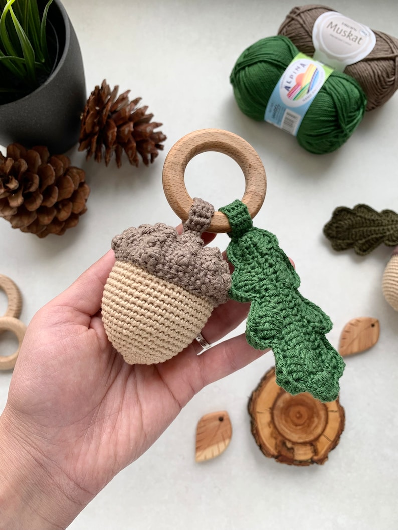 Acorn Crochet Rattle Baby Toy Pattern PDF - Etsy