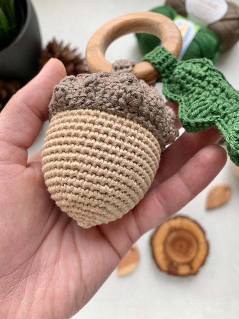 Acorn Crochet Rattle Baby Toy Pattern PDF - Etsy