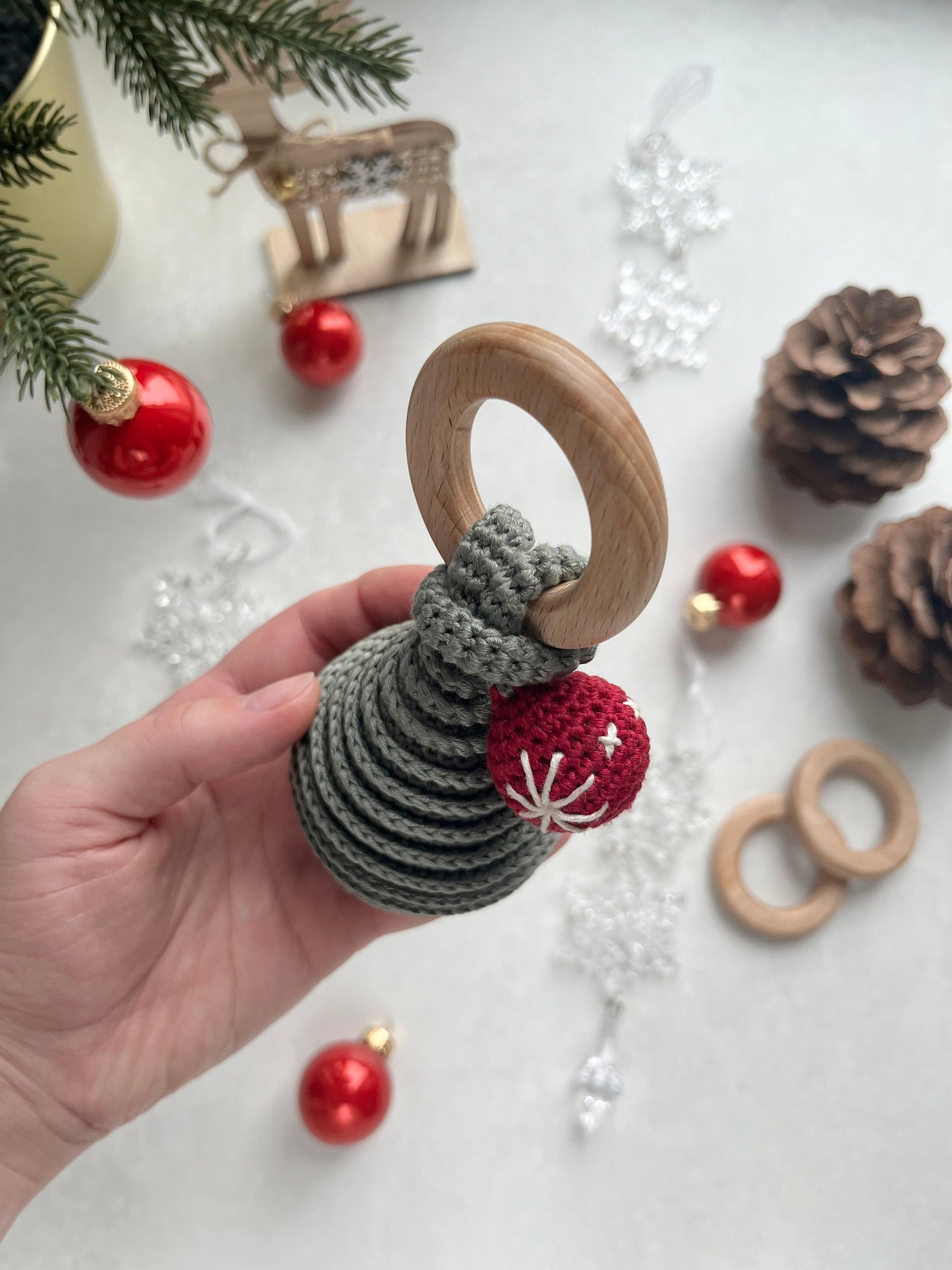 Christmas Tree Crochet Rattle Baby Toy Pattern PDF - Etsy