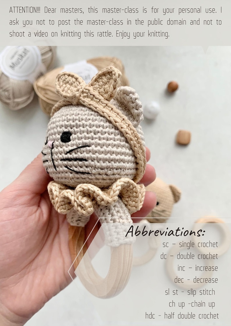 Cat Crochet Rattle Baby Toy Pattern PDF - Etsy