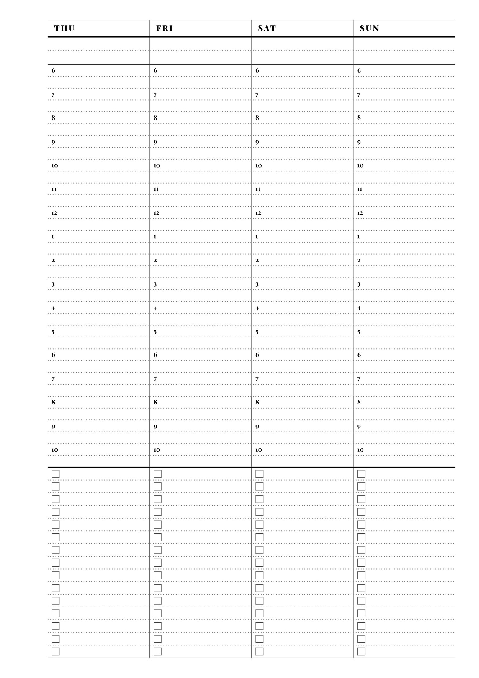 PRINTABLE Minimalist A5 Weekly Vertical Hourly Planner With Task ...