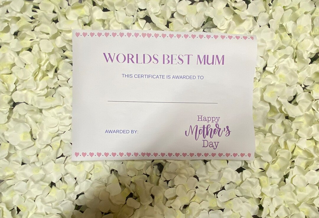 Downloadable Best Mum Certificate | Worlds Best Mum | Mothers Day Gifts ...