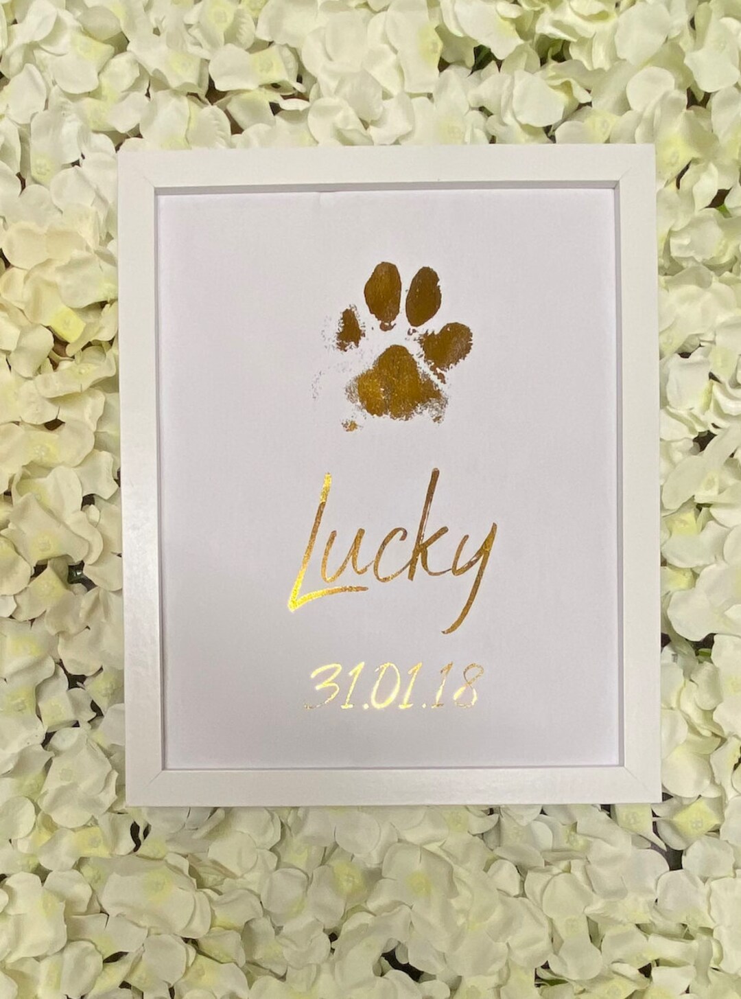 Foiled Paw Print Poster | Dog Paw Print Memory | Pet Memorial Print ...