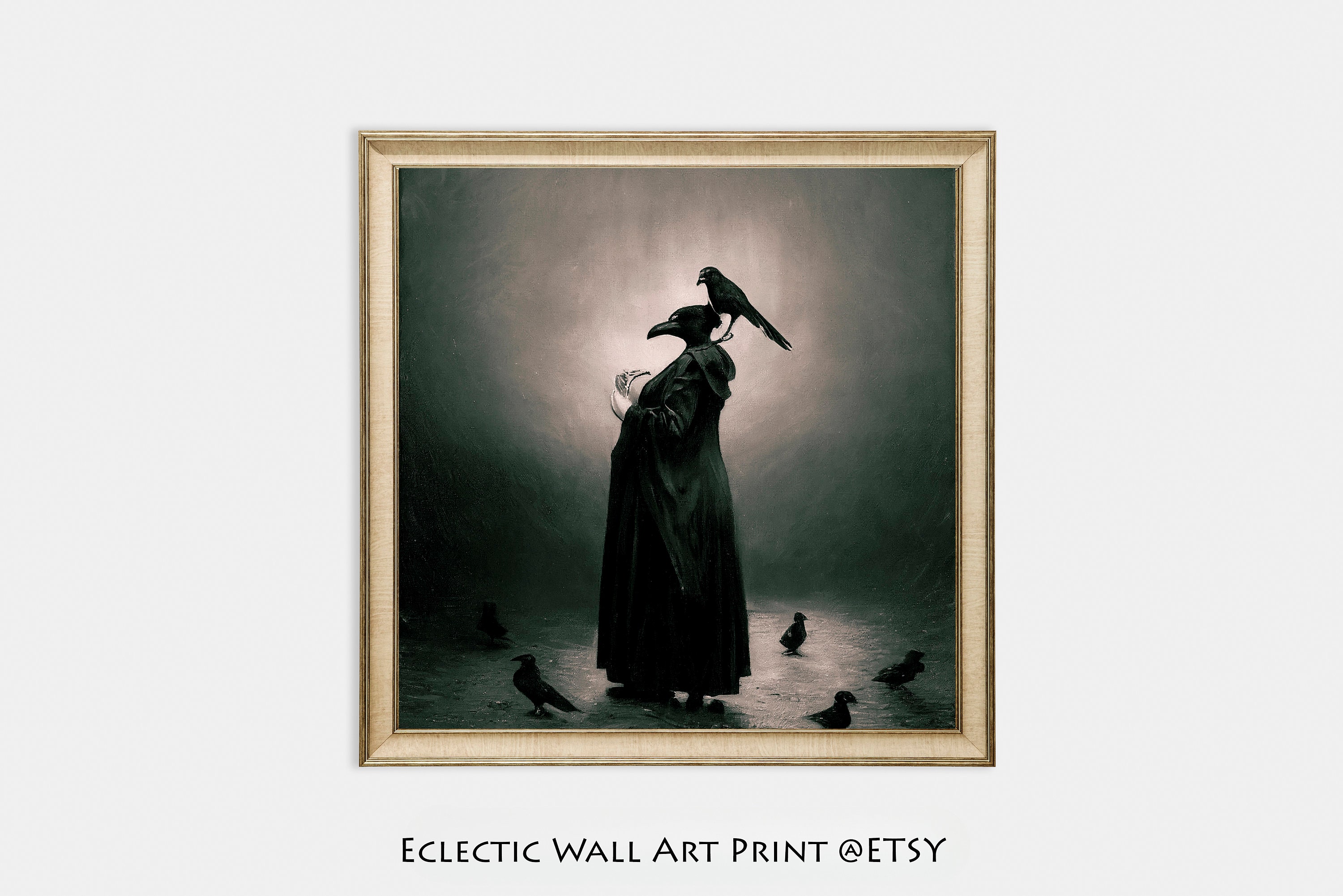 Crow Anthropomorphic Victorian Witch Aesthetic Gothic Print - Etsy