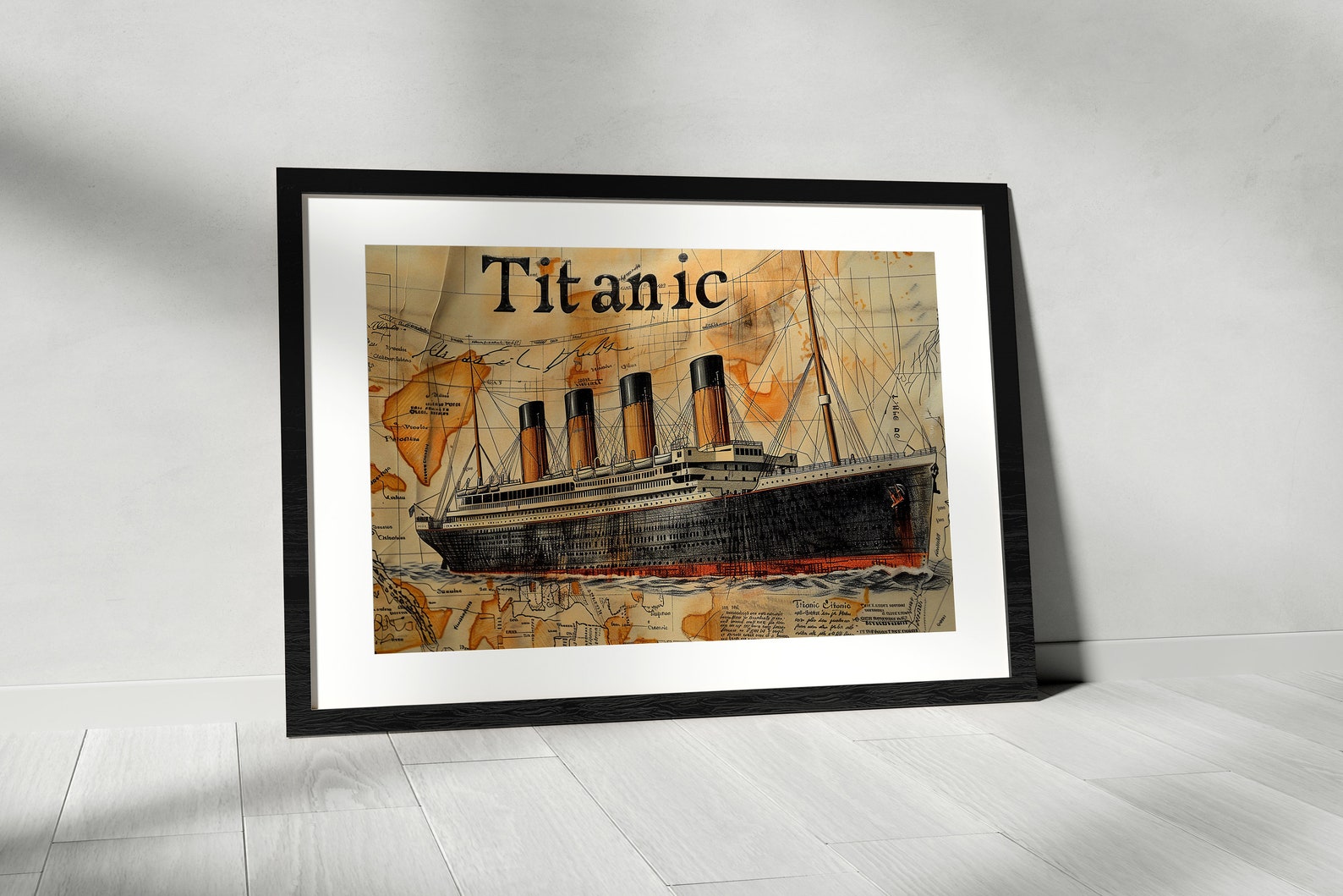 Vintage Titanic Ship Art Print, Nautical Maritime Wall Decor ...