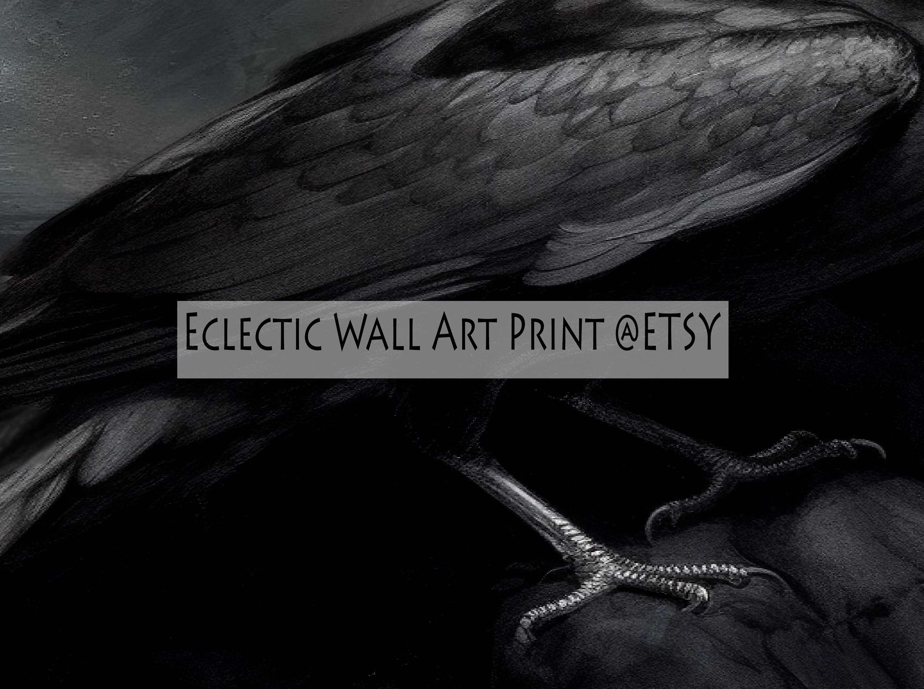 Raven Druid, Dark Academia Decor, Vintage Halloween Decor, Goth Decor ...