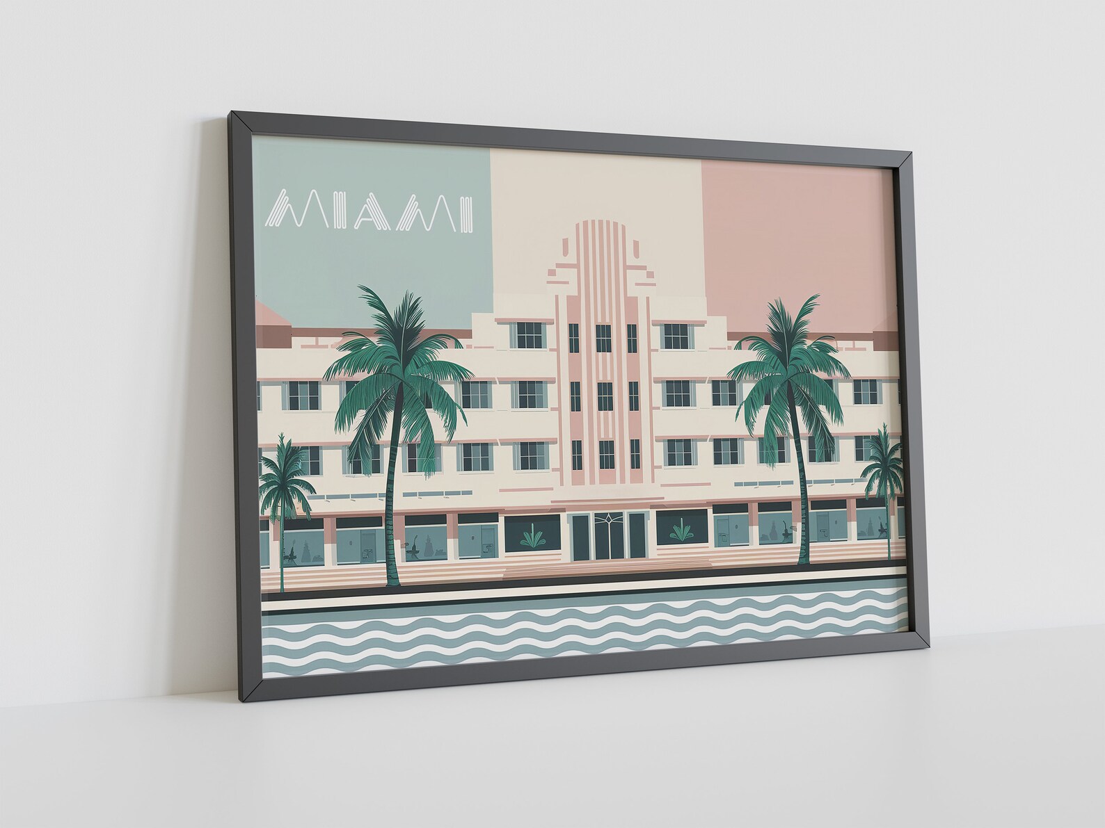 Miami Art Deco Travel Poster: Vintage Florida Art Print (digital ...