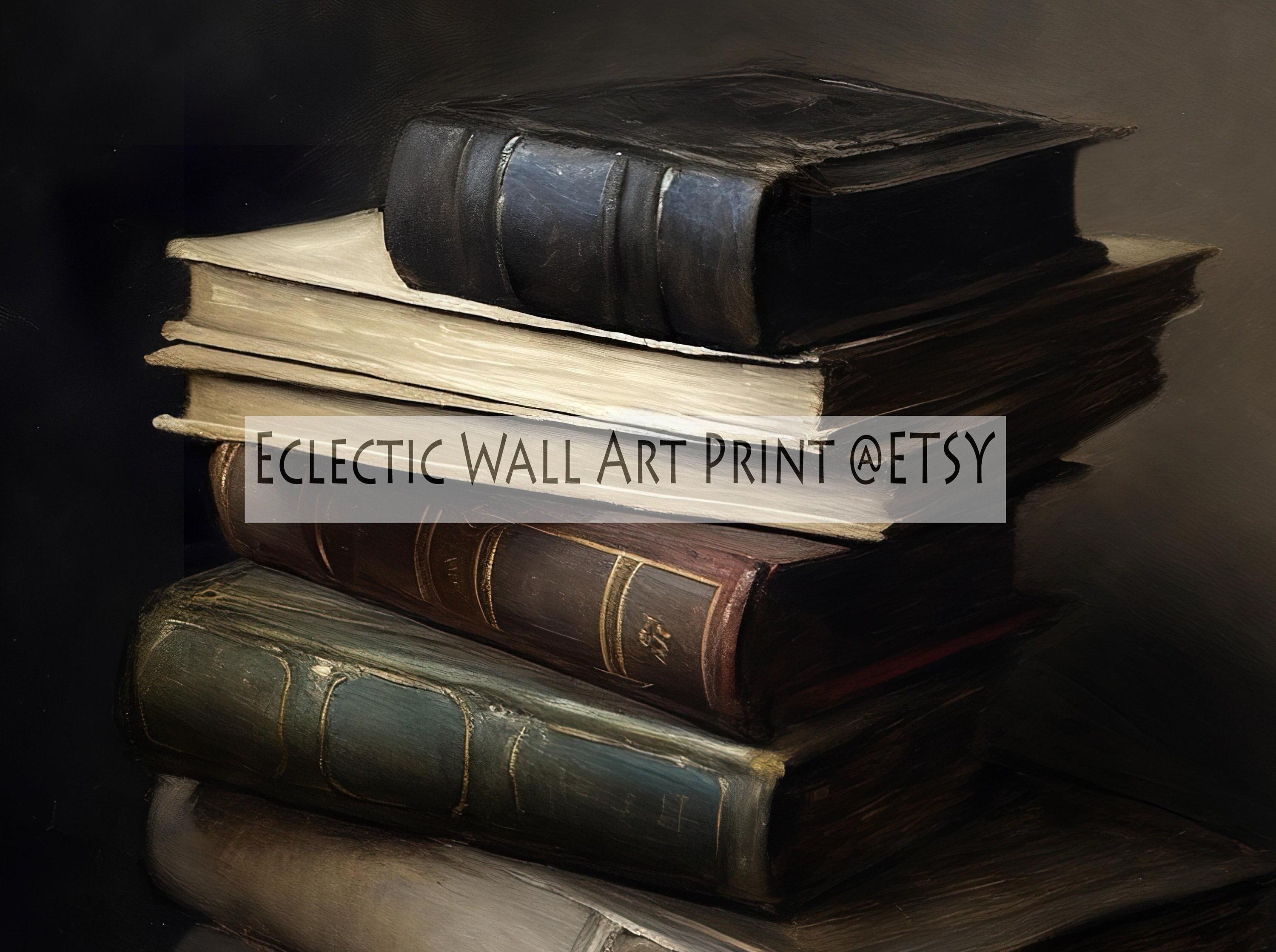 Antique Book Painting Print, Vintage Book Printable Digital Art ...