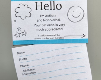 Autism Id Card Printable File - Etsy