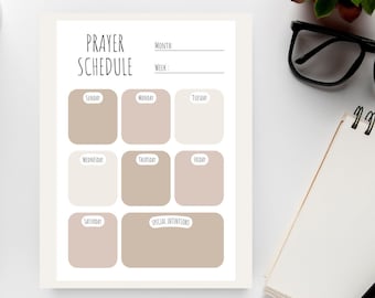 Digital Download Weekly Prayer Schedule Printable 8x10 Editable Prayer ...