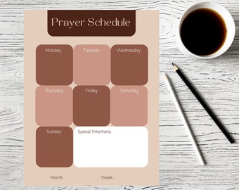 Digital Download Weekly Prayer Schedule Printable 8x10 Editable Prayer ...