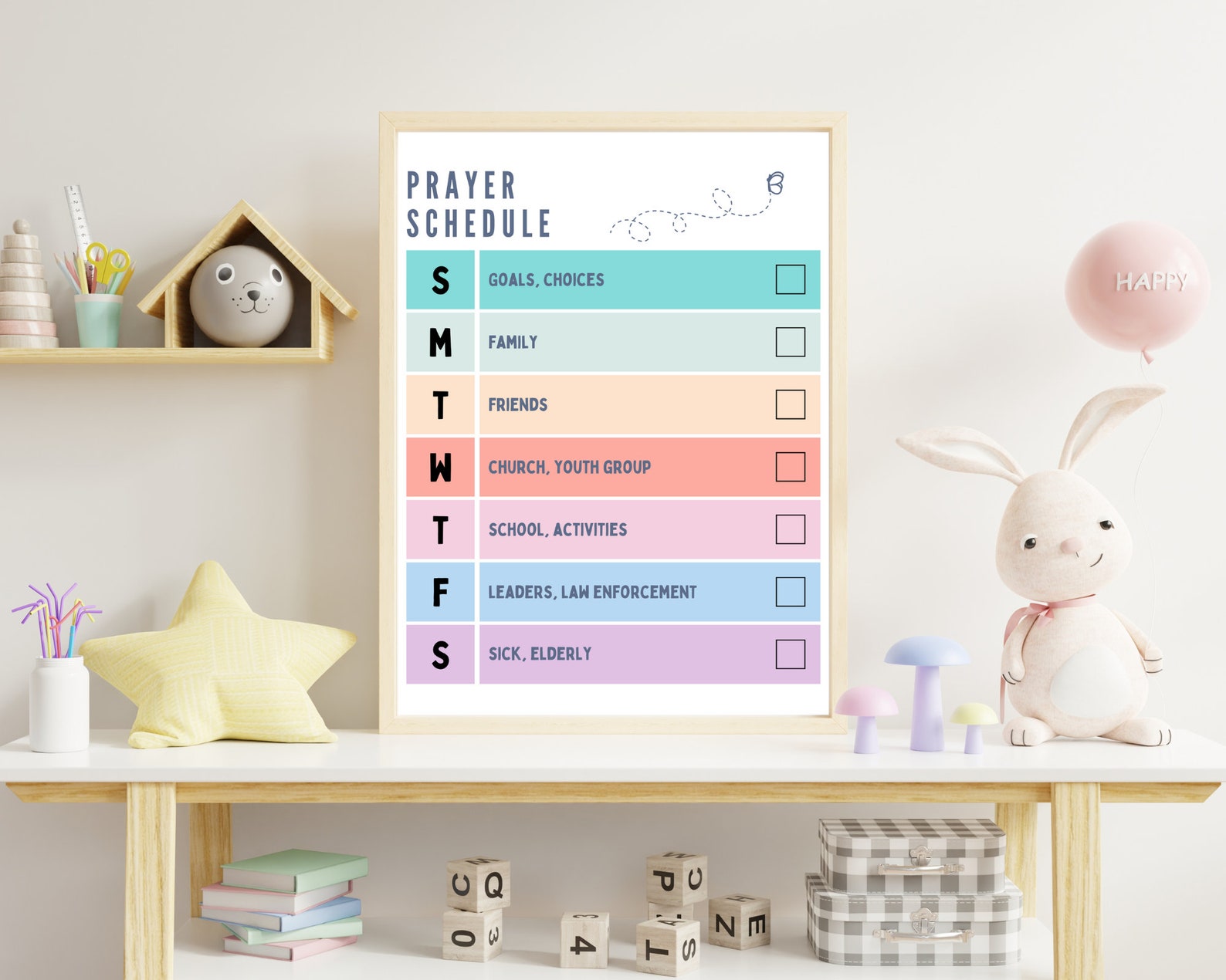 Digital Download Child Weekly Prayer Schedule Printable 8x10 Editable ...